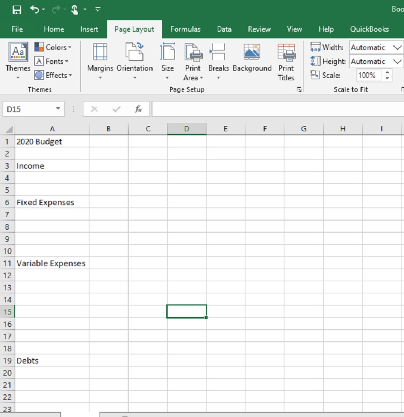 How To Create A Zero Based Budget In Excel Beating Broke